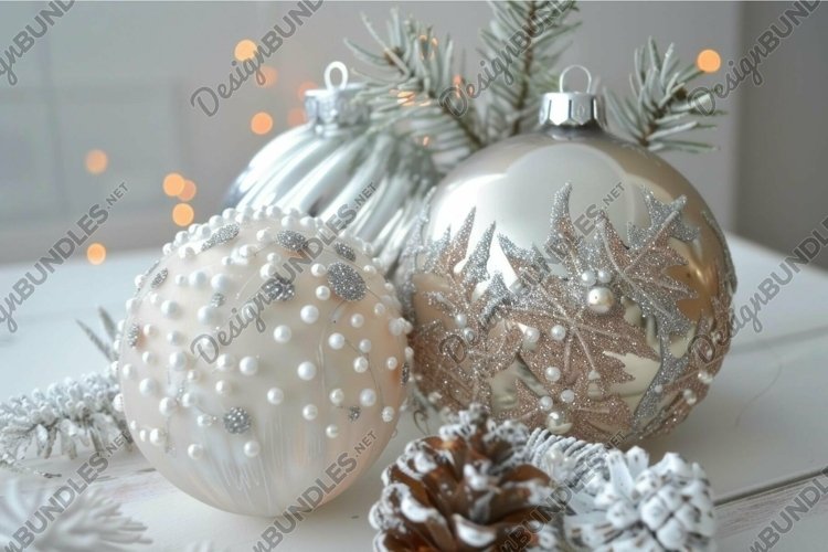 Elegant christmas ornaments with soft lighting