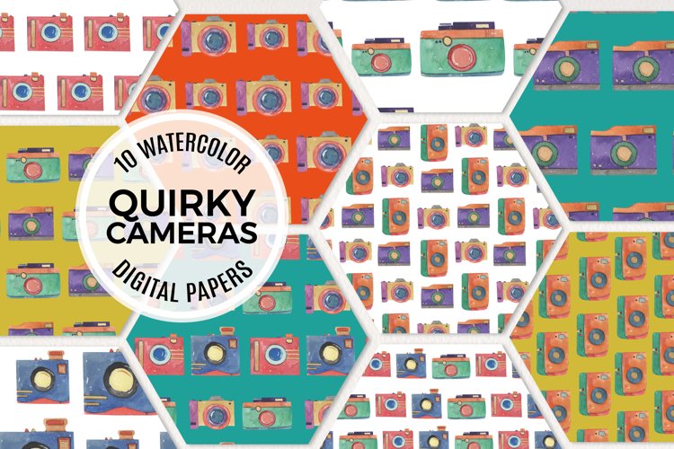 Cameras Watercolor Seamless Patterns Photography Snap