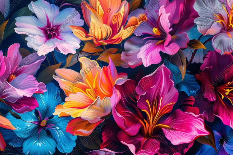 Abstract Patterns of Flowers Background Wallpaper