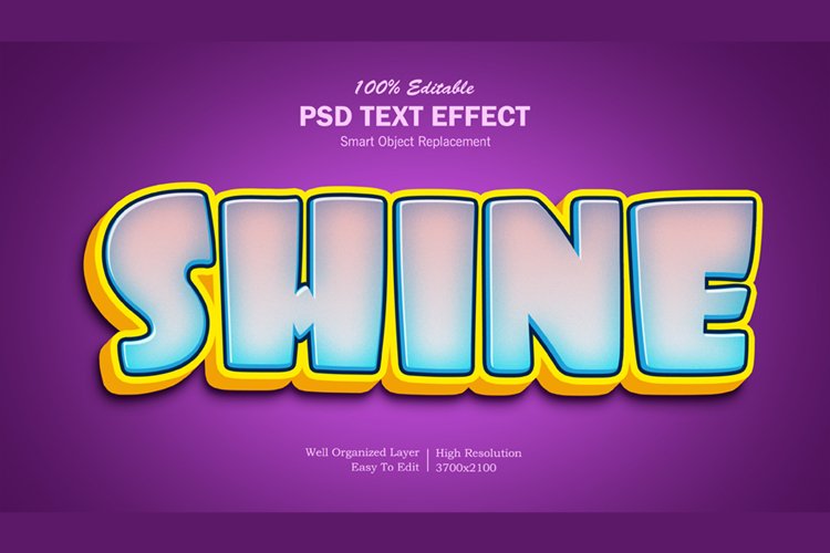 Shine 3D Editable PSD Text Effect