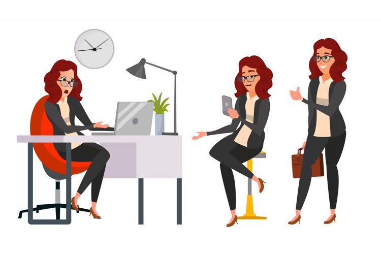 Business Woman Character Vector. Working Girl. (706558)