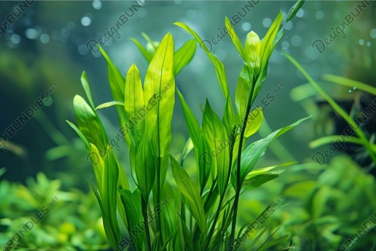 Verdant Aquatic plant vallisneria. Generate AI