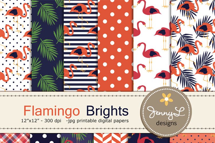 Flamingo Brights Digital Papers