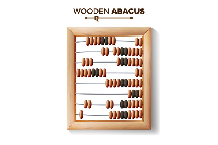 Abacus Close-up. Vector Illustration Of Classic Wooden