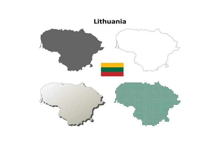 Lithuania outline map set