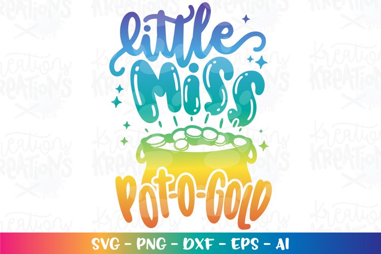 St Patrick's Day svg little miss pot o gold svg girly cute
