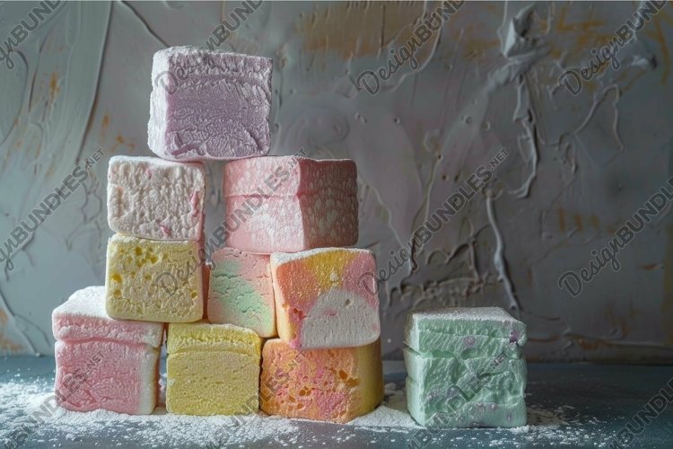 Colorful assorted turkish delights on display