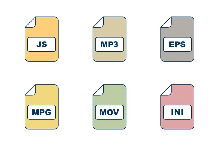 Set Of File Formats Icons (466614)