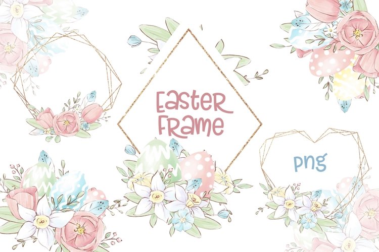 Easter Frames Watercolor Clipart