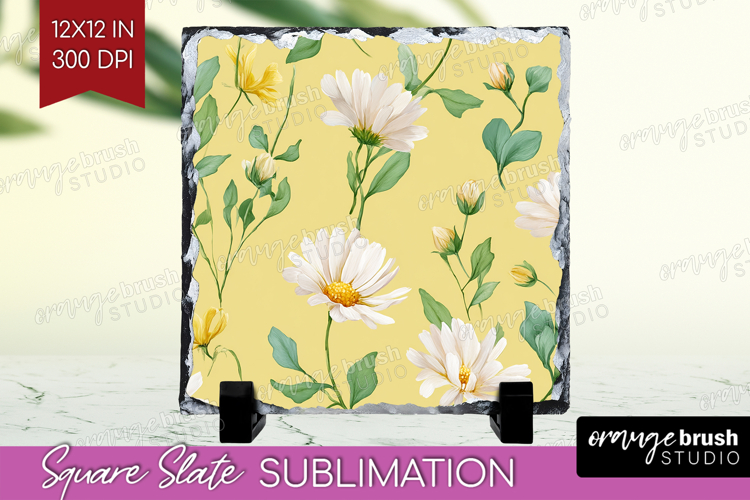Daisy Flowers Slate PNG - Summer Square Slate (5839048)