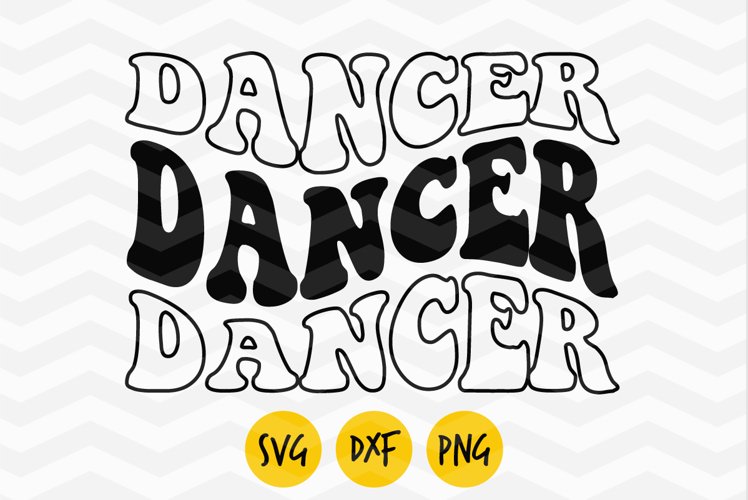 dancer trendy wavy letters for Cutting Machines