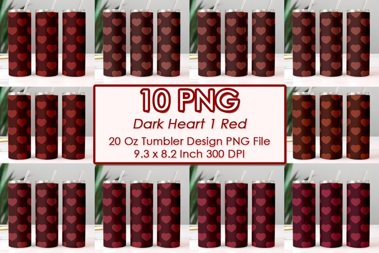 Dark Heart 1 Red Valentine Tumbler Design 10 PNG