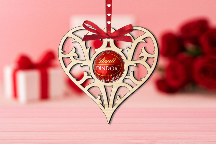 Love Gift Laser Heart Candy Holder SVG Valentine Day Present