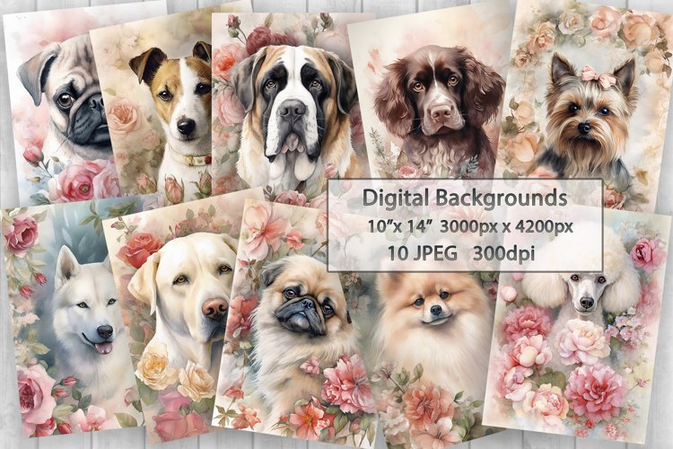 Watercolor Dogs Card Collection Set 2