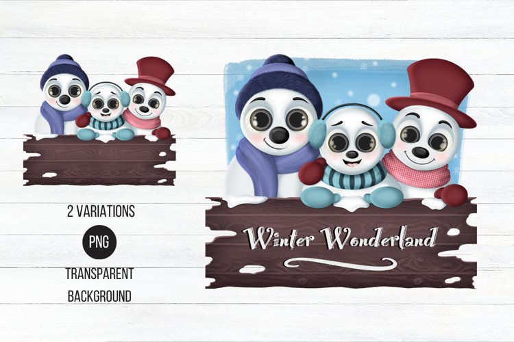 "Winter Wonderland" Snowman Clipart | PNG - Transparent