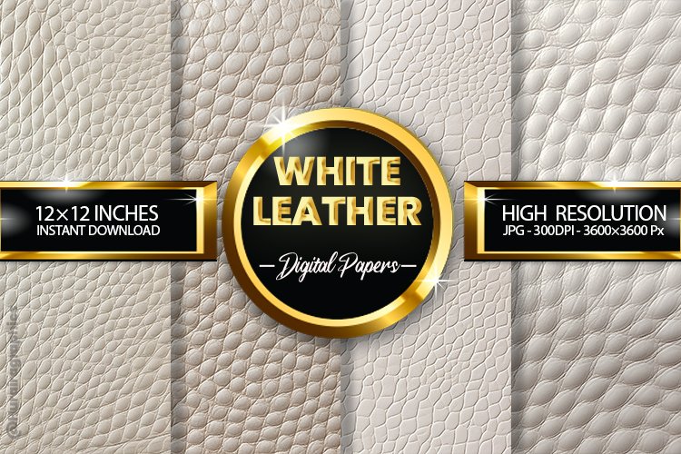White Leather Digital Papers - 04 Variations