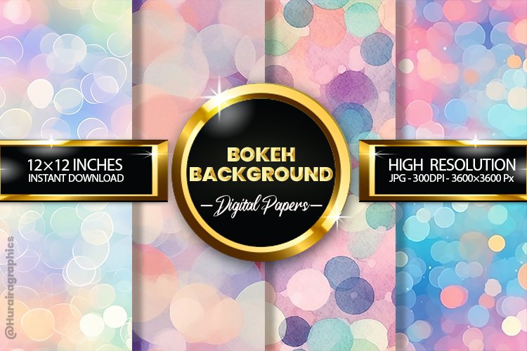 Bokeh Background Digital Papers - 04 Variations (3301352)
