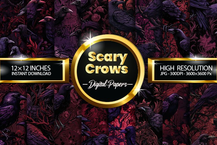 Scary Crows Digital Papers, Scary Pattern (2850071)