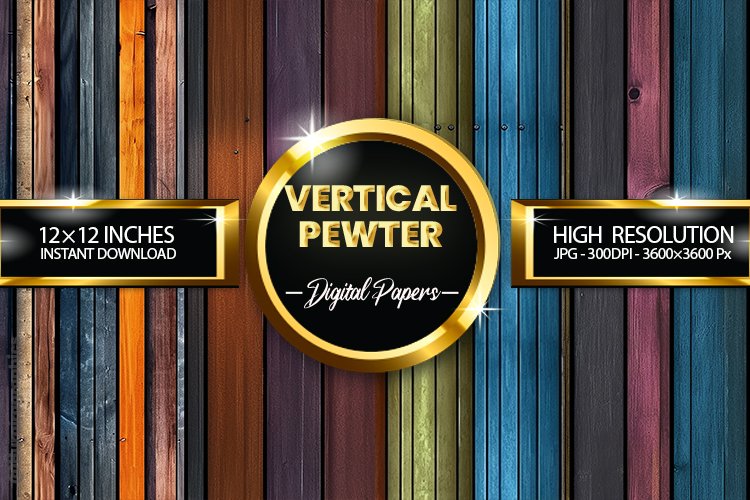 Vertical Pewter Digital Papers - 04 Variations