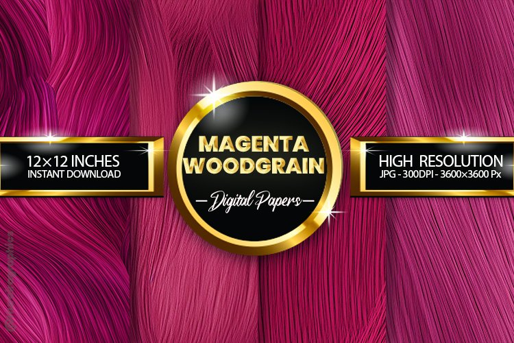 Magenta Woodgrain Digital Papers - 04 Variations