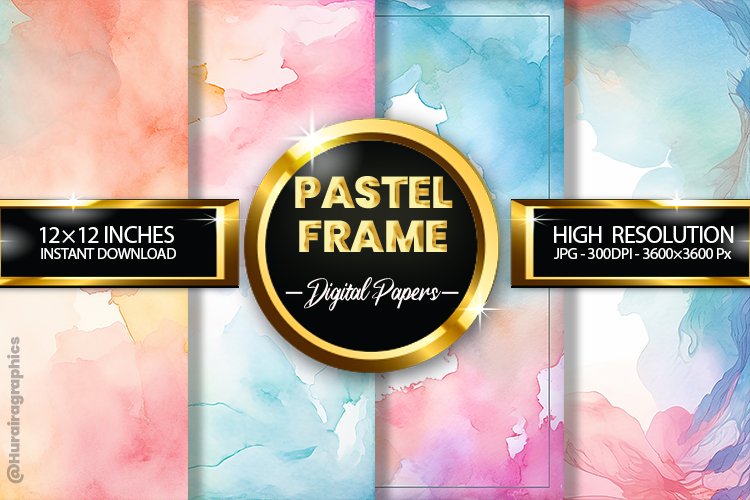 Pastel Frame Digital Papers - 04 Variations