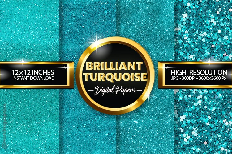 Brilliant Turquoise Digital Papers - 04 Variations