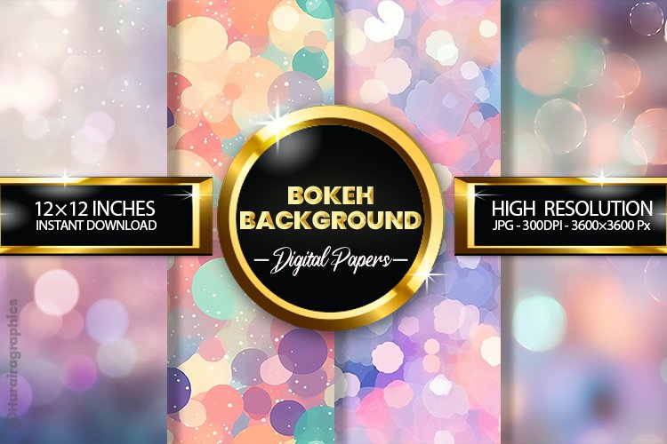 Bokeh Background Digital Papers - 04 Variations (3301354)