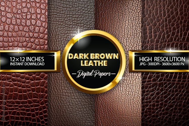 Dark Brown Leather Digital Papers - 04 Variations (3304919)