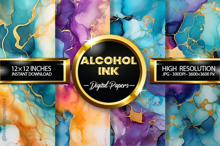 Alcohol Ink Digital Papers - 04 Variations (3326940)