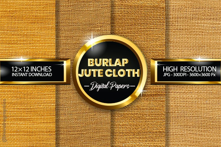 Burlap Jute Cloth Digital Papers - 04 Variations (3301390)