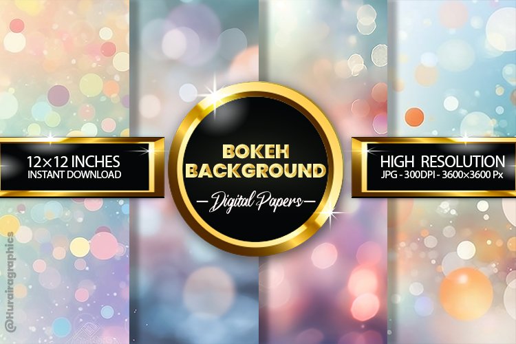 Bokeh Background Digital Papers - 04 Variations (3301353)