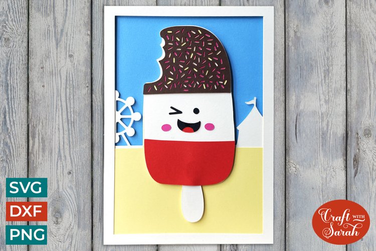 Summer Ice Lolly Greetings Card SVG Cute Kawaii Ice Cream Summer Ice Lolly Greetings Card SVG Cute Kawaii Ice Cream