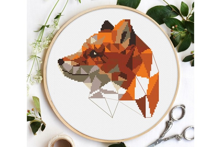 Fox Cross stitch pattern Digital download Geometric animals