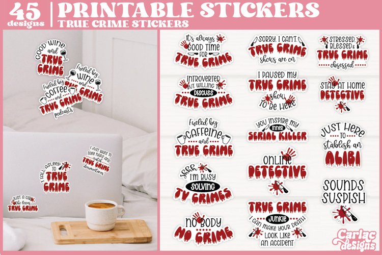 True Crime Stickers Bundle | Crime Shows Stickers