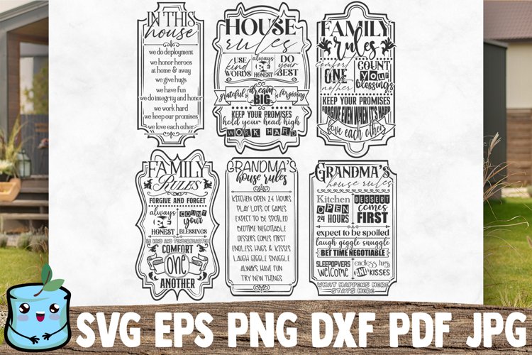 Family Rules SVG Bundle - Home Rules Cut Files