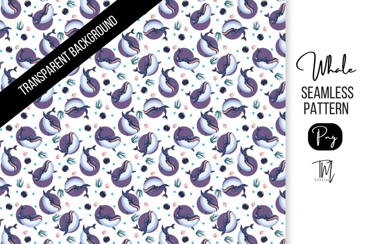 Humpback Whale Seamless Pattern | PNG | Transparent