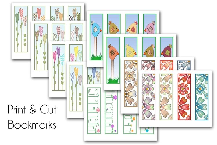 Bookmark, Printable Spring Bookmark Sets Bundle