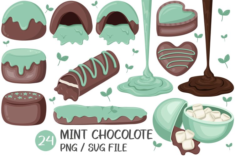 MINT CHOCOLATE | Dripping | Melted | PNG | SVG | Clip Art