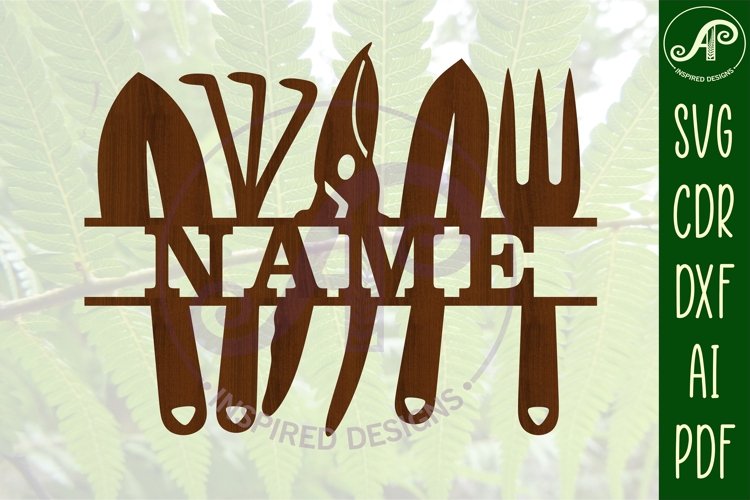 Garden tools sign svg laser cut template (2565046)