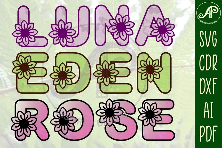 Flower alphabet set. 2 layer 43 flower letters.