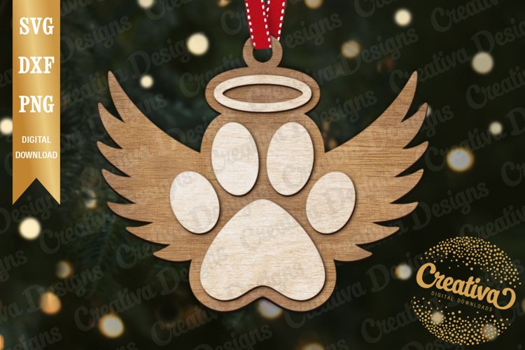 Dog Christmas Ornament SVG DXF Cut Files PNG Pet (2281285)