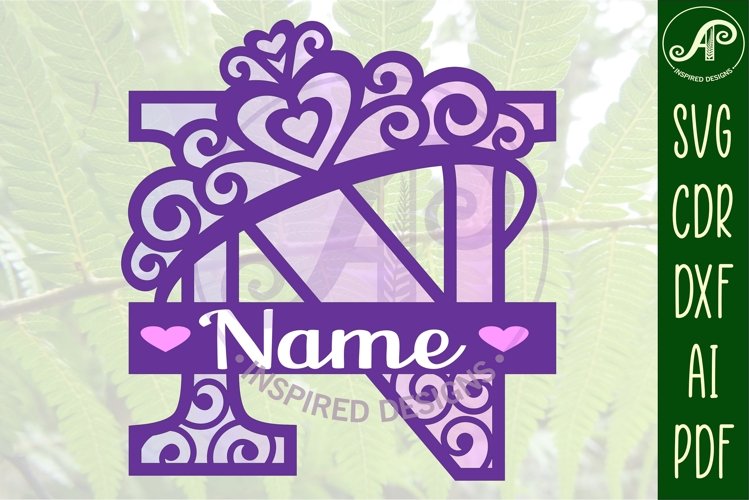 Crown monogram letter Name signs 3 layer design