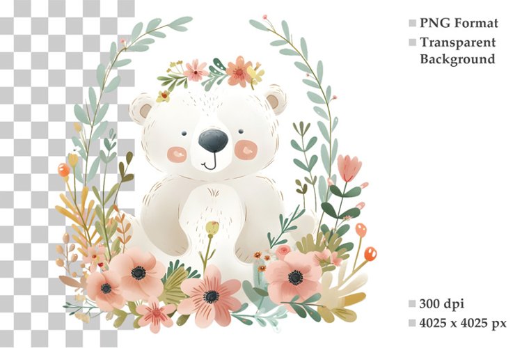 Watercolor Cute Teddy Bear Clipart (3397004)
