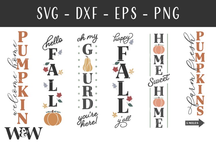 Fall Porch Sign SVG Bundle | Vertical Fall Sign SVG Bundle - Free ...