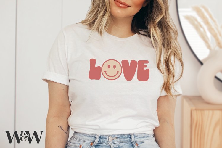 Love Smiley Face SVG | Retro Valentine's SVG