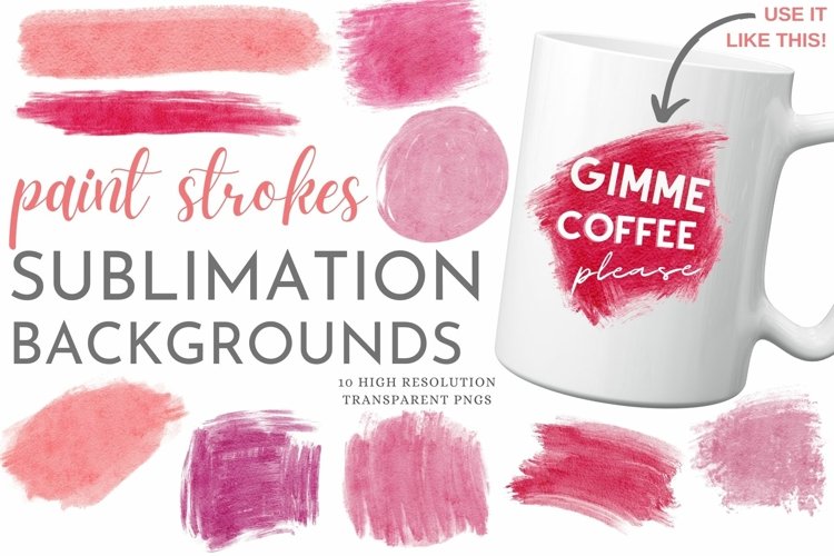 Pink Paint Strokes Splashes Sublimation Clip Art Elements
