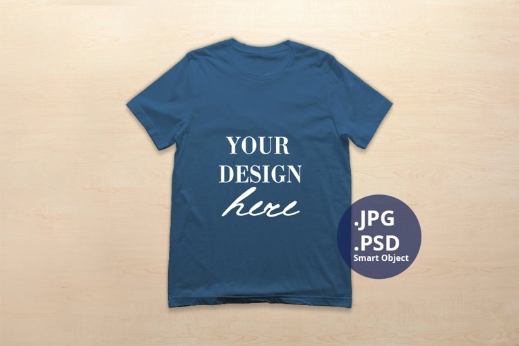 Bella Canvas 3001 T-shirt Mockup Steel Blue, Mockup PSD JPG