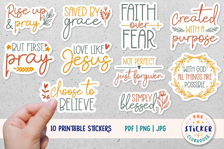 Religious stickers | Christian sticker bundle | JPG PNG PDF (1515008 ...