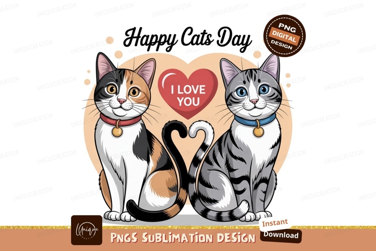 Calico tabby cats heart love image