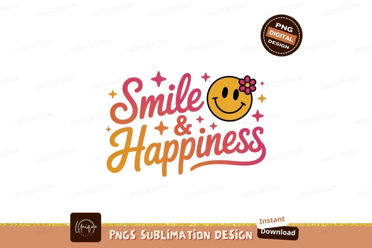 Smile happiness retro graphic smiley